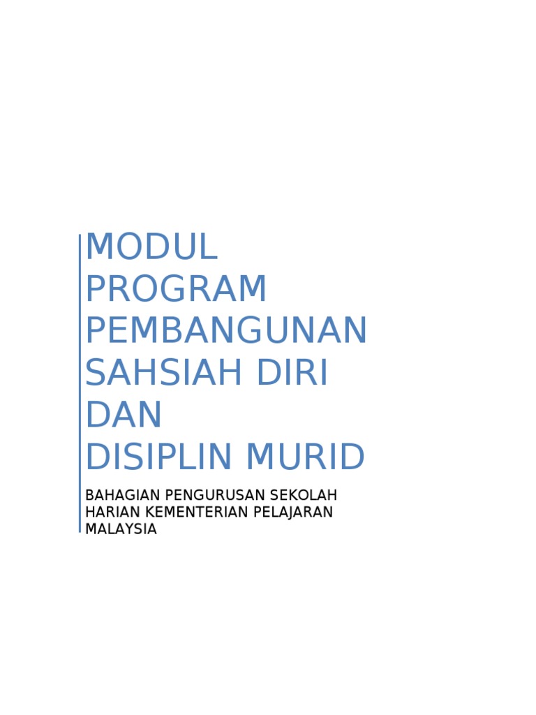 Program Sahsiah & Disiplin Murid | PDF