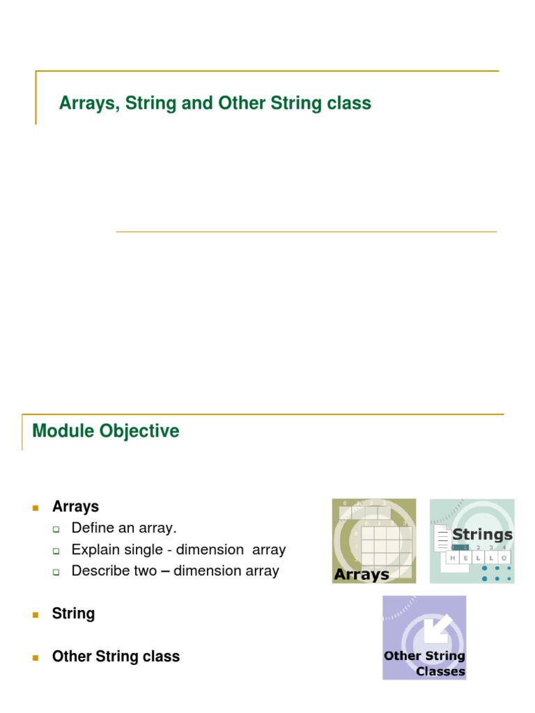 Arrays String And Other String Class Pdf String Computer Science Matrix Mathematics