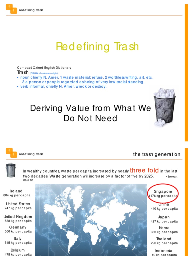Redefining Trash: Deriving Value From What We Do Not Need | PDF | Waste ...