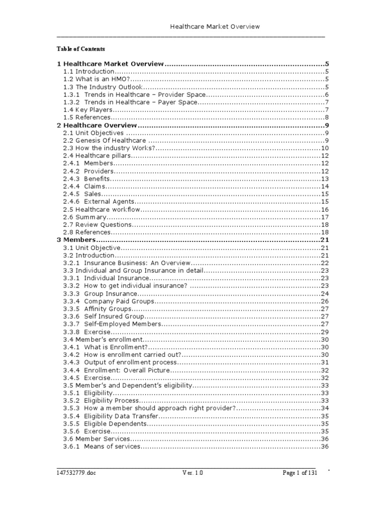 Healthcare Domain Course Material | PDF | Managed Care | Health ...