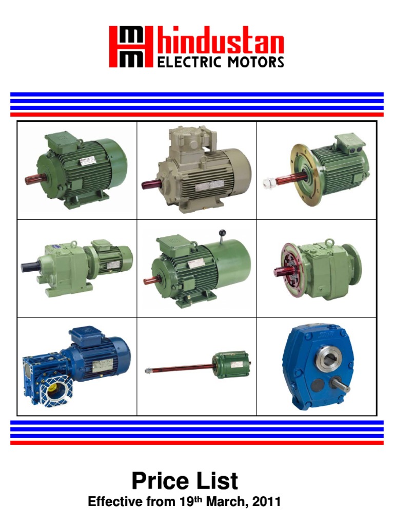 Motors Price List 2010 | PDF | Electric Motor | Machines