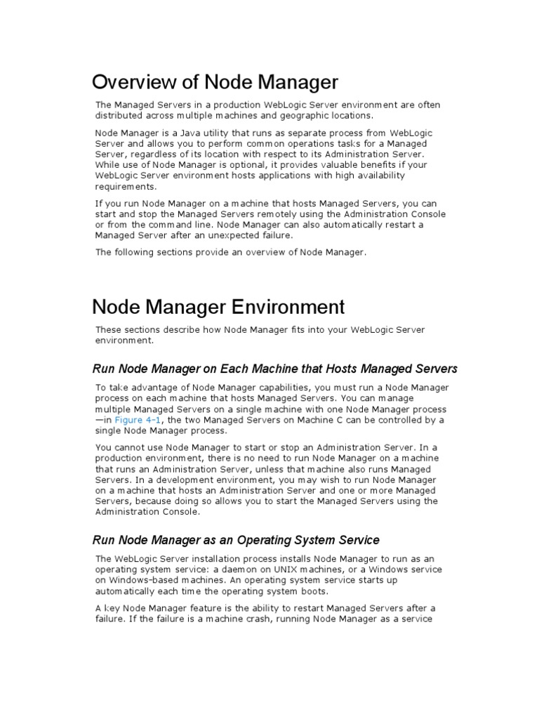 Overview of Node Manager | PDF | Command Line Interface | Server ...
