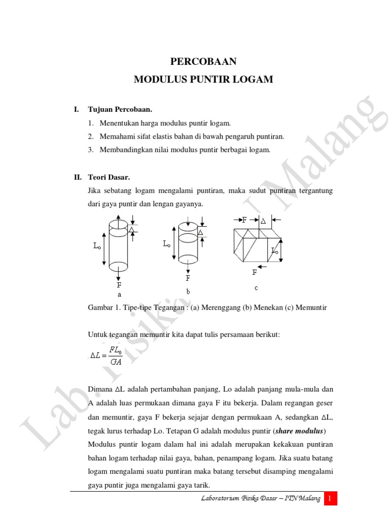 Modulus Puntir Logam | PDF