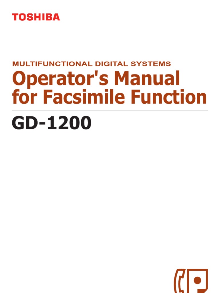Operator's Manual For Facsimile Function: Multifunctional Digital ...
