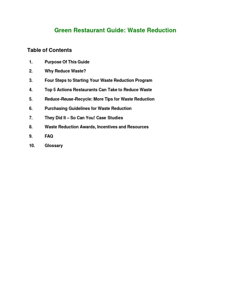 Hotel Waste Reduction Guide | Download Free PDF | Biodegradation ...