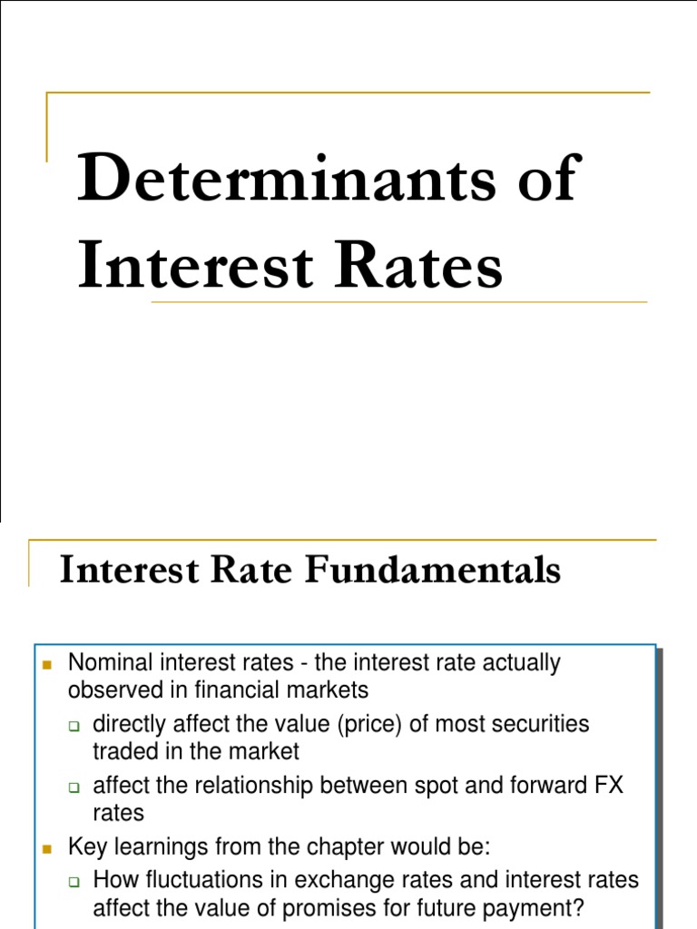 Determinants of Interest Rates (2) | Present Value | Yield Curve