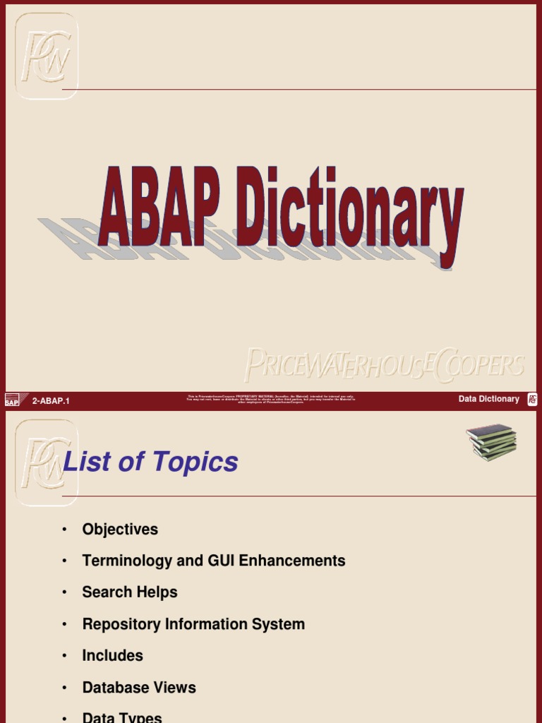 2-ABAP 4 - 6 Dictionary | PDF | Database Index | Databases