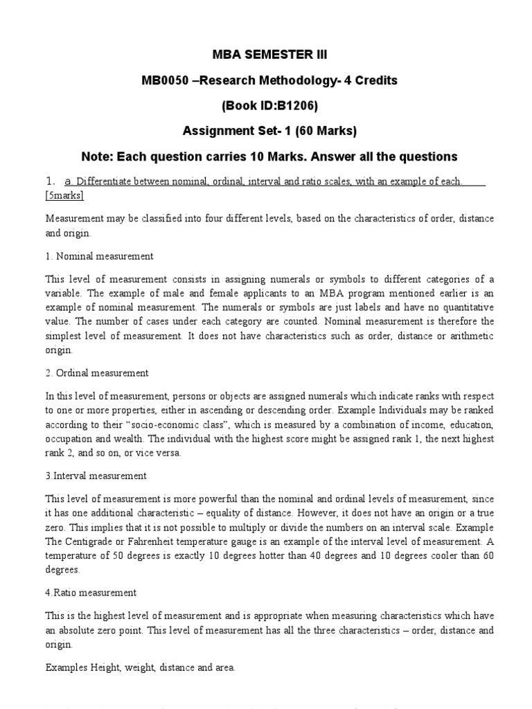 Mba Semester Iii MB0050 - Research Methodology-4 Credits (Book ID:B1206 ...