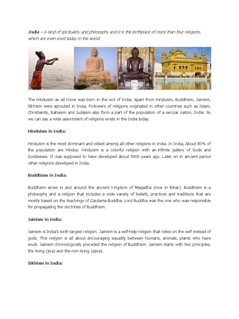 Religions of India | PDF | Theism | South Asia