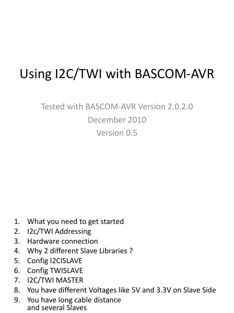 Using I2ctwi With Bascom-Avr V 0.5 | PDF | Areas Of Computer Science | Manufactured Goods