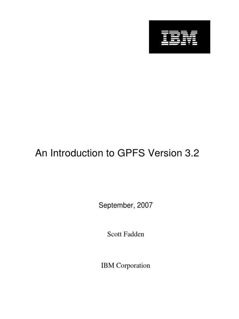 Gpfs Overview | PDF | Computer Cluster | File System