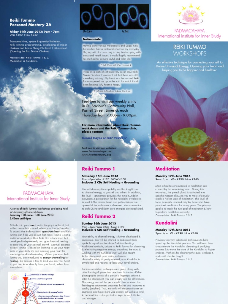 Reiki Tummo Brochure 2013 | PDF | Kundalini | Reiki