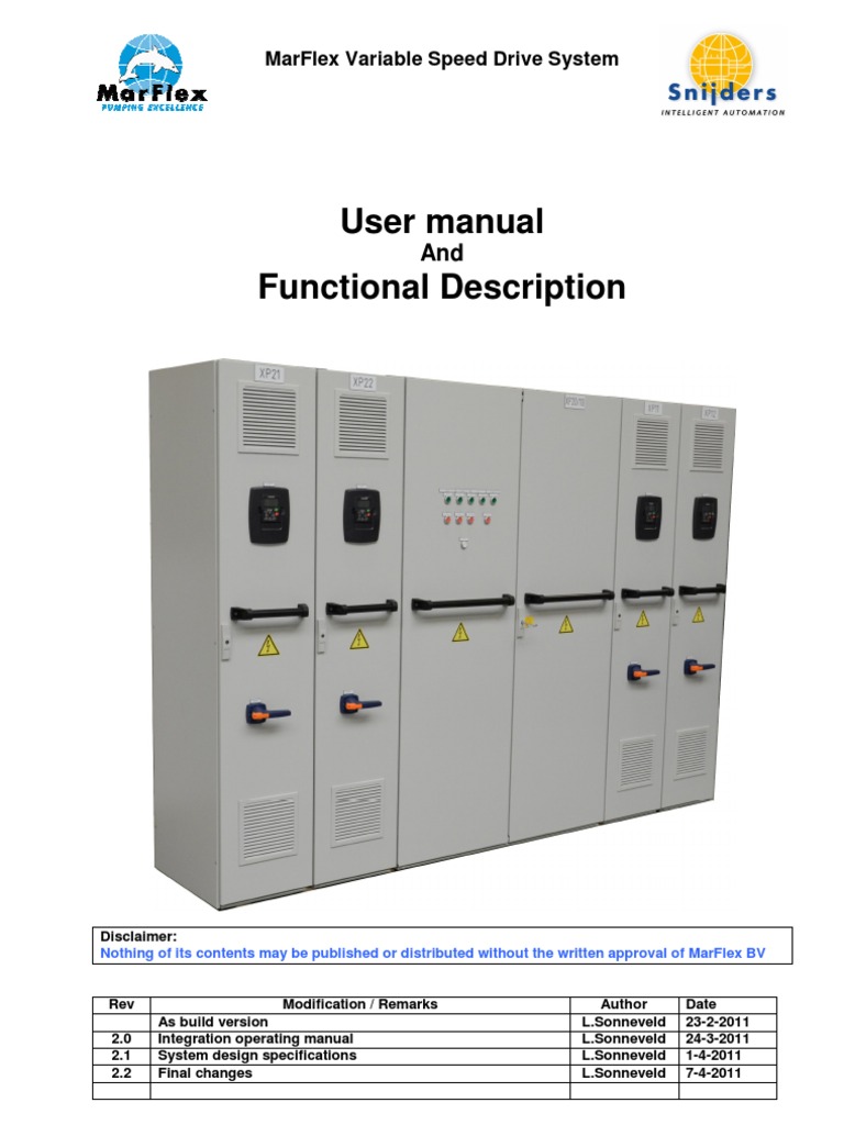 User Manual Functional Description: Marflex Variable Speed Drive System ...
