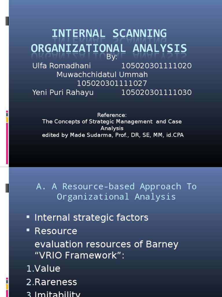 Internal Scanning Organizational Analysis | PDF | Research And ...