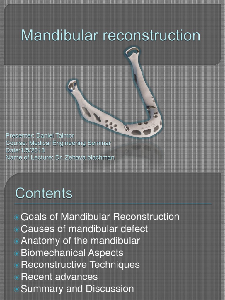 Advances in Mandibular Reconstruction | PDF