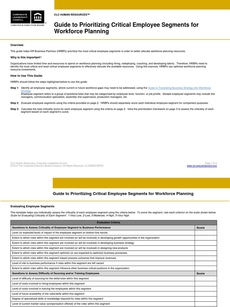 Guide To Prioritizing Critical Employee Segments For Workforce Planning ...