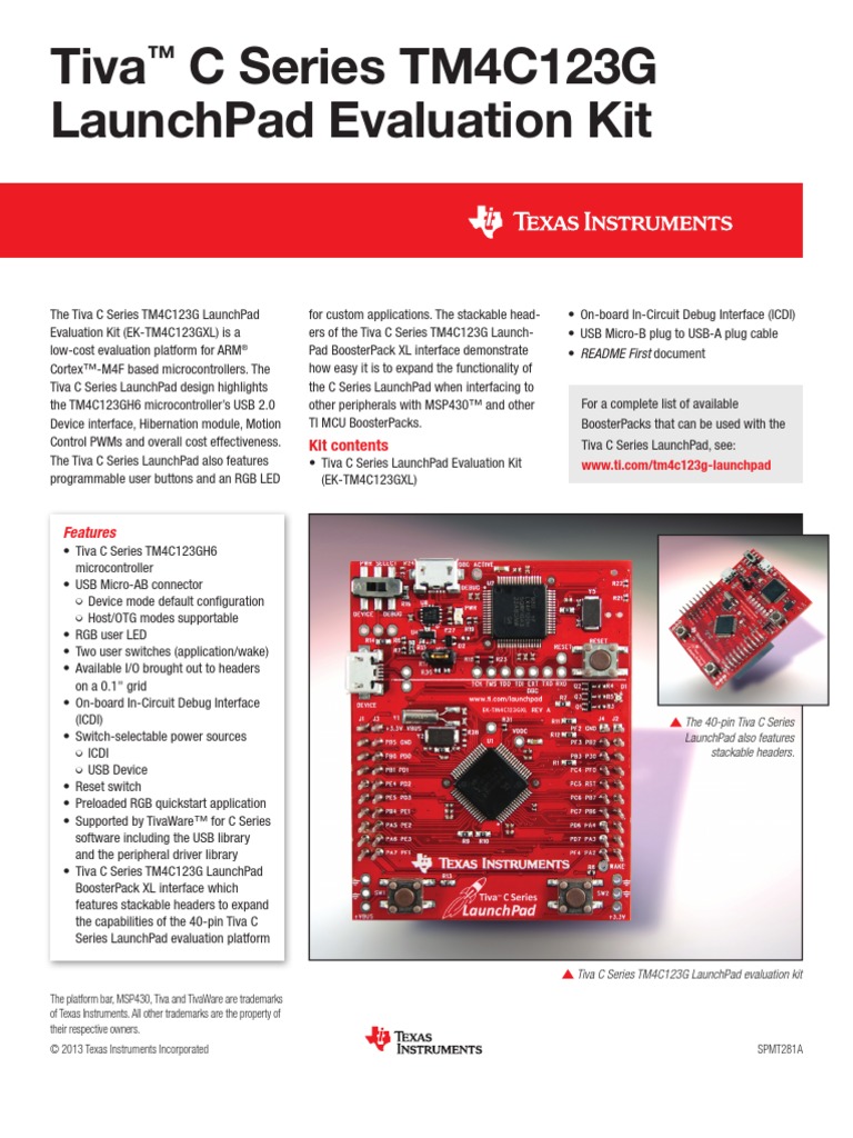 Tiva C Series Tm4C123G Launchpad Evaluation Kit | PDF | Computer Engineering | Computing