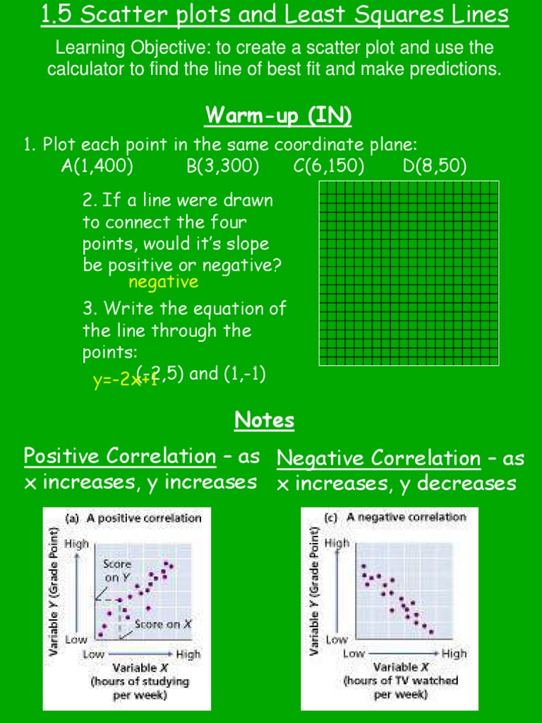 Scatter Plots and Regression Lines | PDF