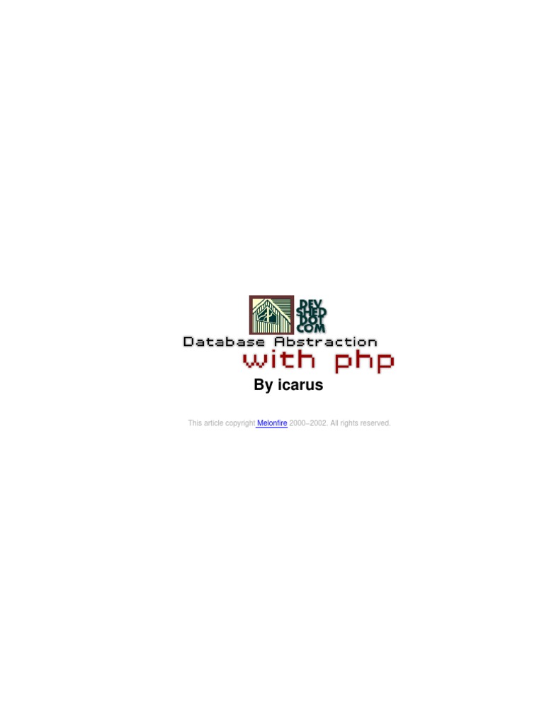 Developer Shed Network Server Side Php Database Abstraction With Php Pdf Php Databases