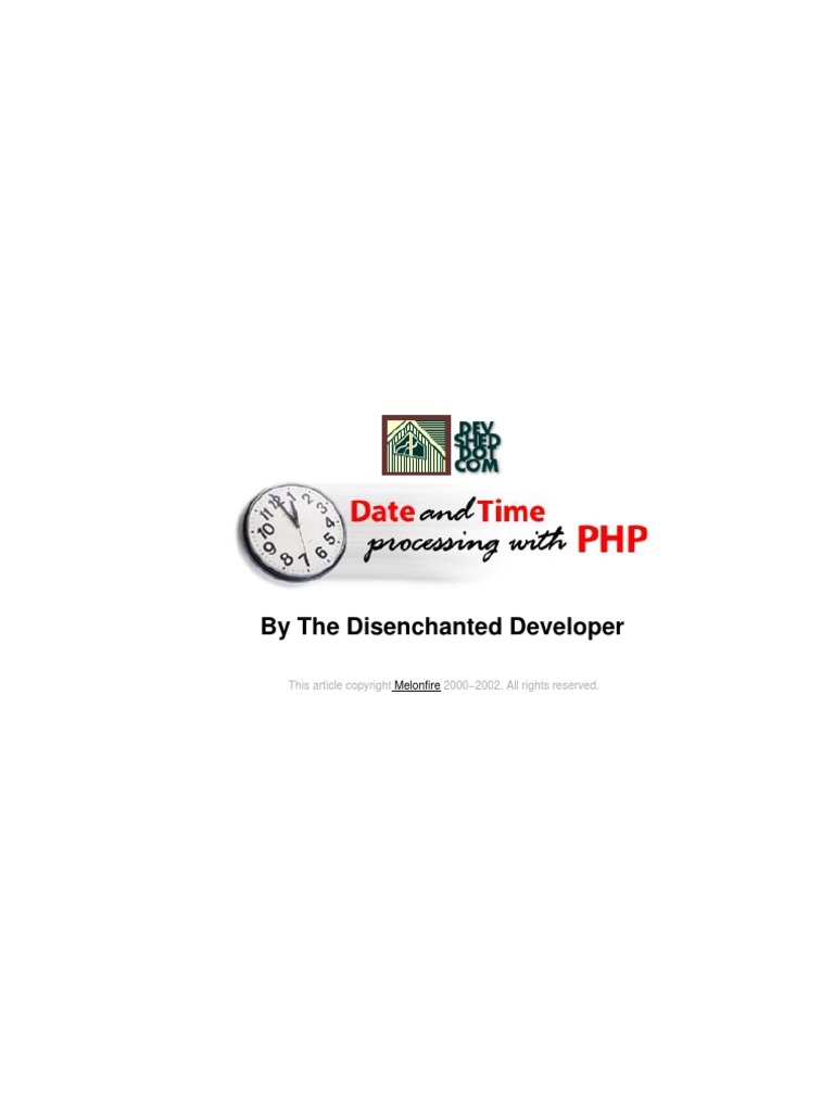(Developer Shed Network) Server Side - PHP - Date-Time Processing With PHP | PDF | Php ...