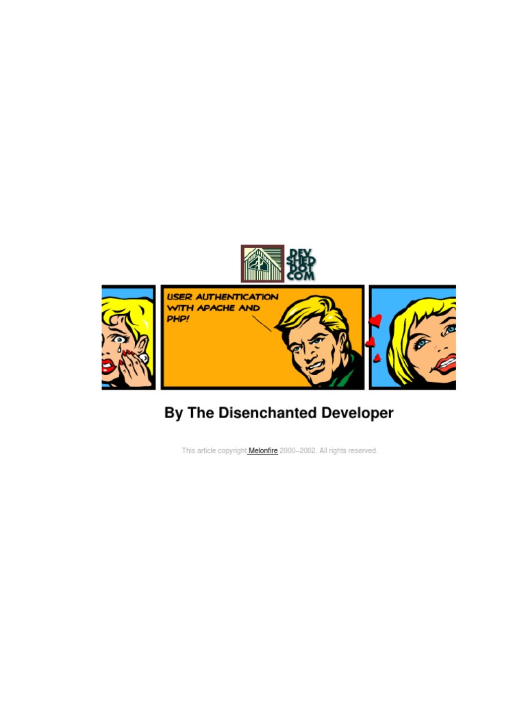 Developer Shed Network Server Side Php User Authentication With Apache And Php Pdf