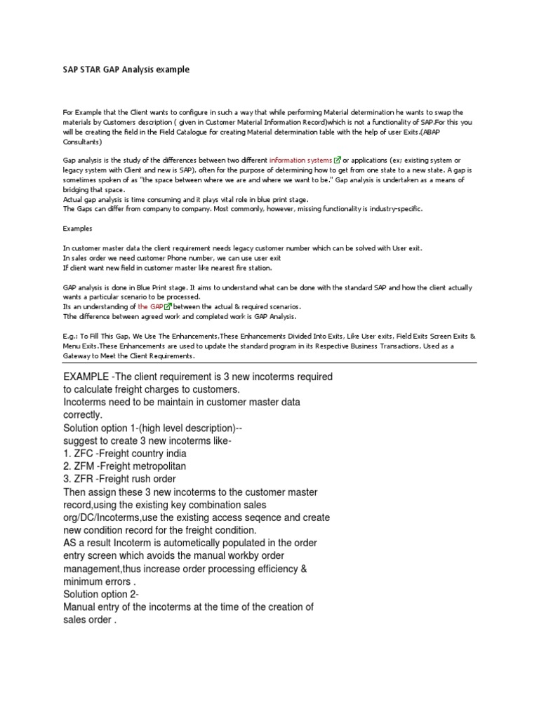 SAP STAR GAP Analysis Example | PDF | Digital Technology | Software