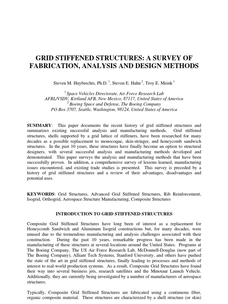 Isogrid Structures | PDF | Composite Material | Finite Element Method