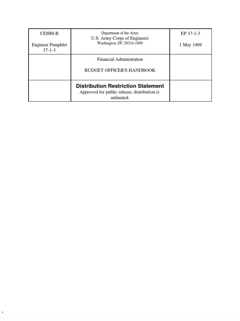 Distribution Restriction Statement: Cehm-B Engineer Pamphlet 37-1-3 U.S ...