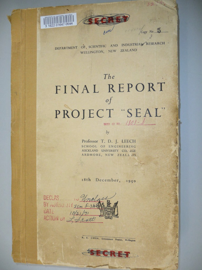 The Final Report of Project Seal (1950) | PDF
