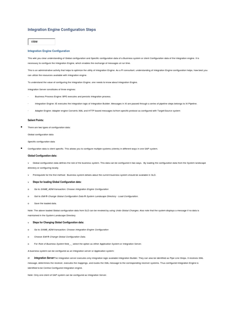 Integration Engine Configuration Steps | PDF | Server (Computing ...