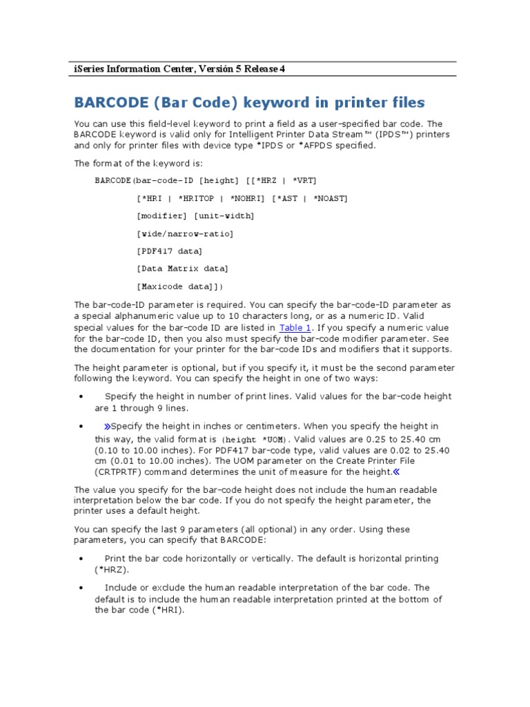Barcode As400 | PDF | Barcode | File Format