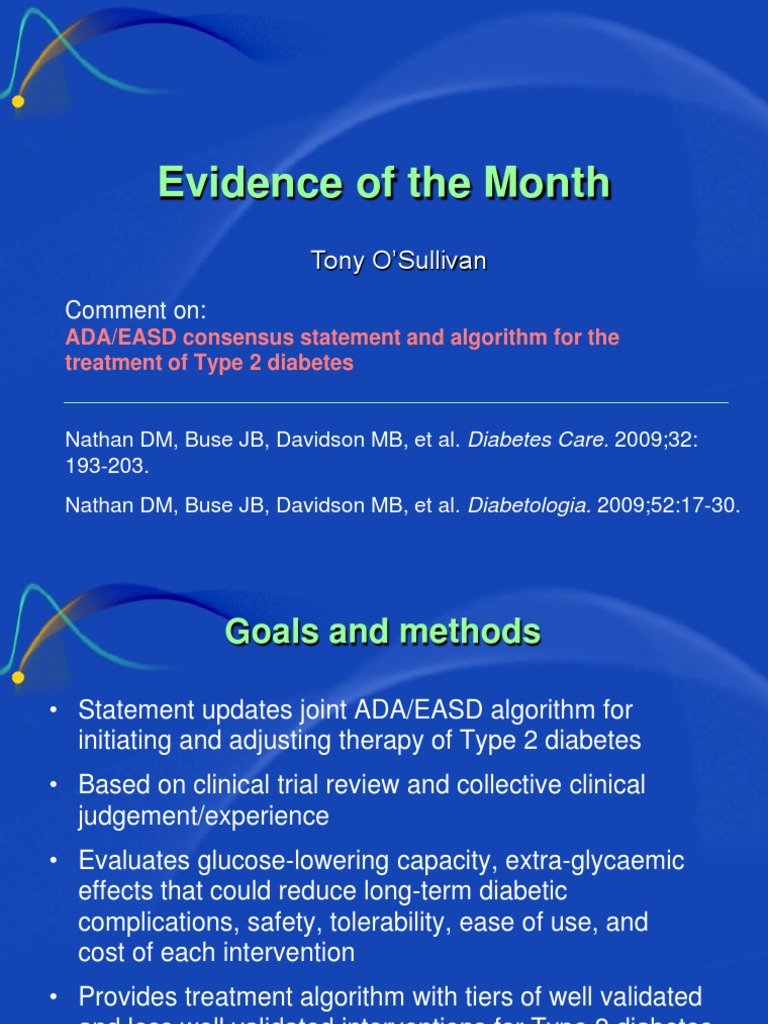 ADA EASD Guidelines Diabetes Mellitus Diabetes Mellitus Type 2
