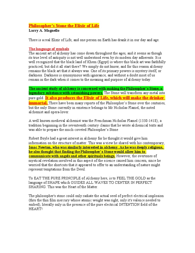 Philosopher's Stone | PDF | Alchemy | Matter