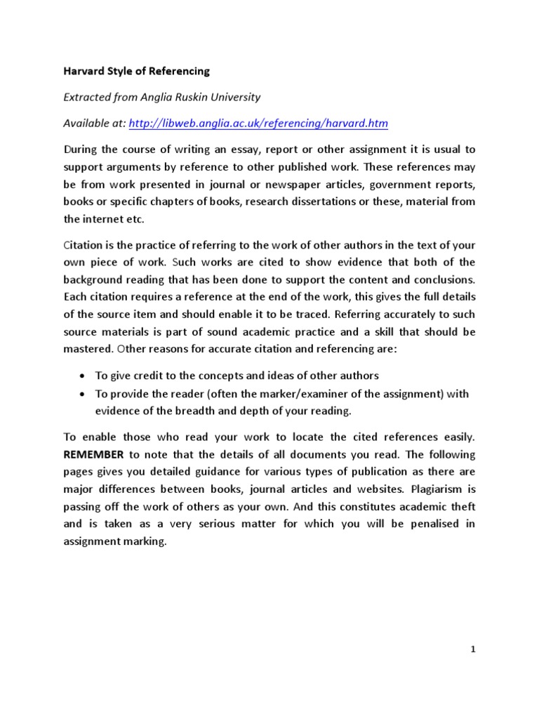 Harvard Referencing Guide | PDF | Citation | Publishing