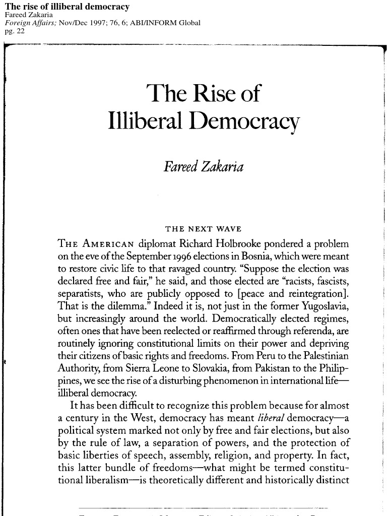 The Rise of Illiberal Democracy - Gf1ruw | PDF