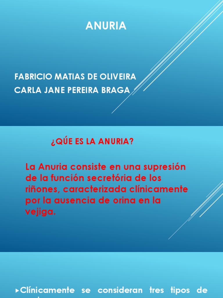 Definición y tipos de anuria | PDF | Sistema urinario | Urología