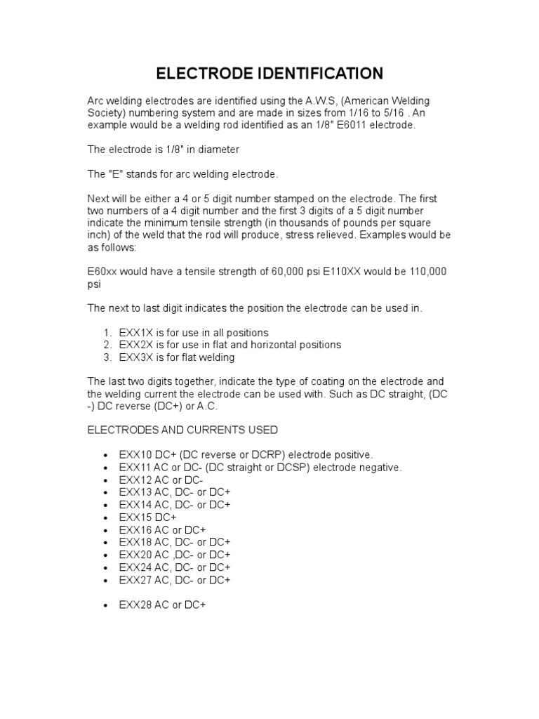 Electrode IDentification | Metalworking | Welding