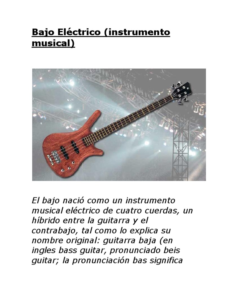Evolución y Características del Bajo Eléctrico | PDF | Bajo | Guitarras