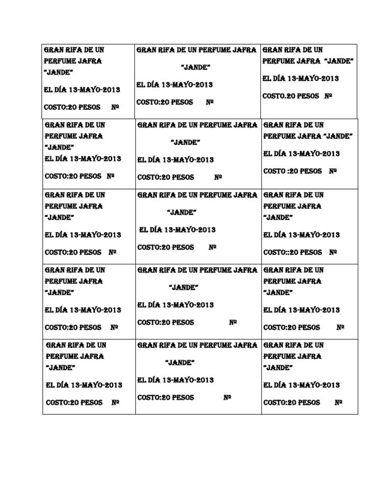 Gran Rifa de Un Perfume JAFRA | PDF