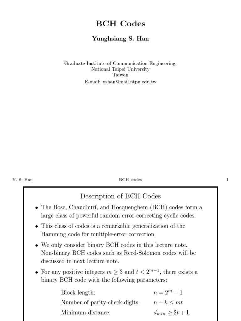 BCH Code PDF | PDF | Ring Theory | Mathematical Analysis