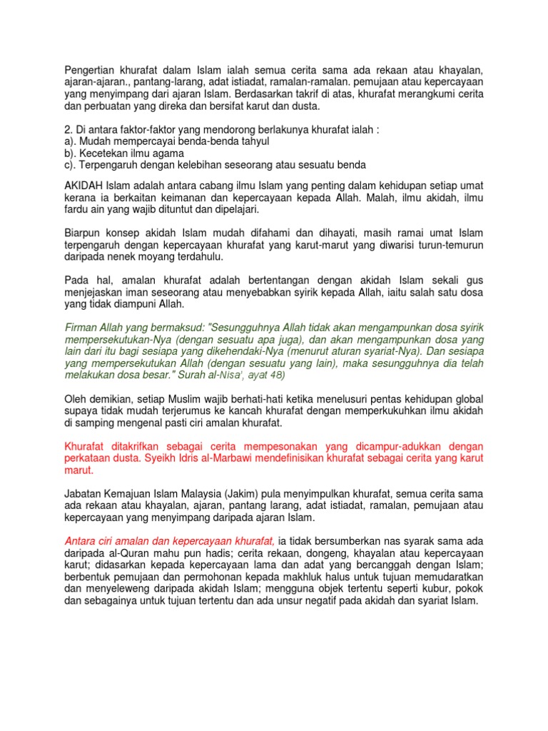 Khurafat dan Implikasinya dalam Islam | PDF | Ilmu Sosial | Agama ...