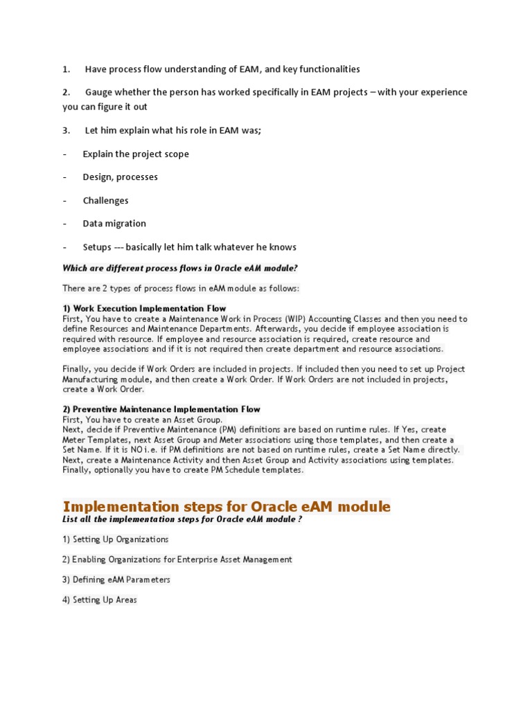 Oracle Eam | PDF | Inventory | Expense