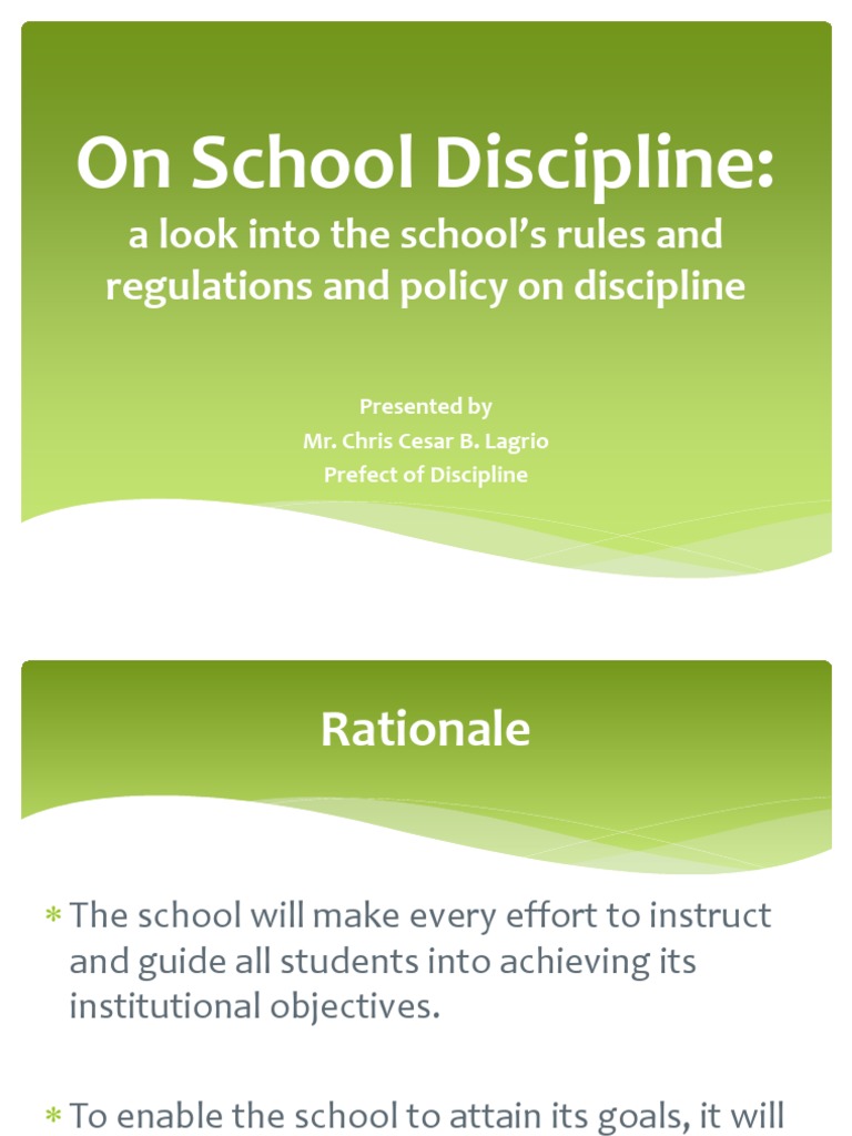 A Framework for School Discipline: Outlining Campus Rules, Consequences ...