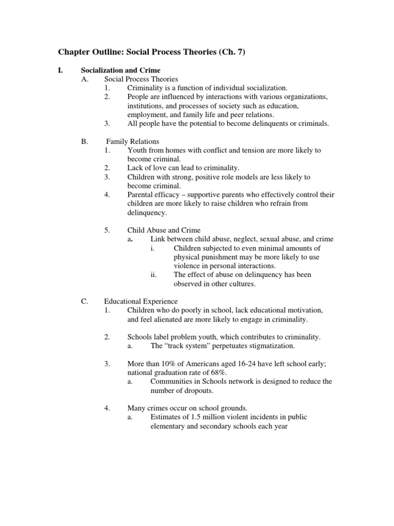 Social Process Theories and Criminality | PDF | Deviance (Sociology ...