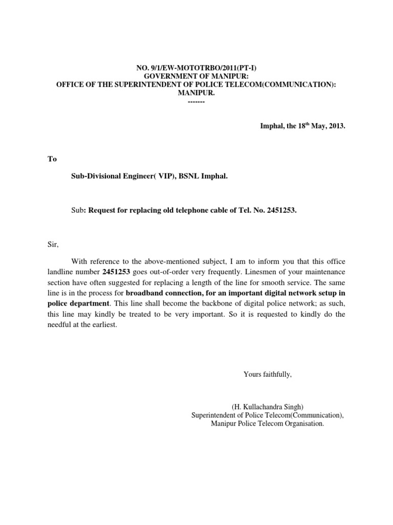 To Sub-Divisional Engineer (VIP), BSNL Imphal | PDF | Computers
