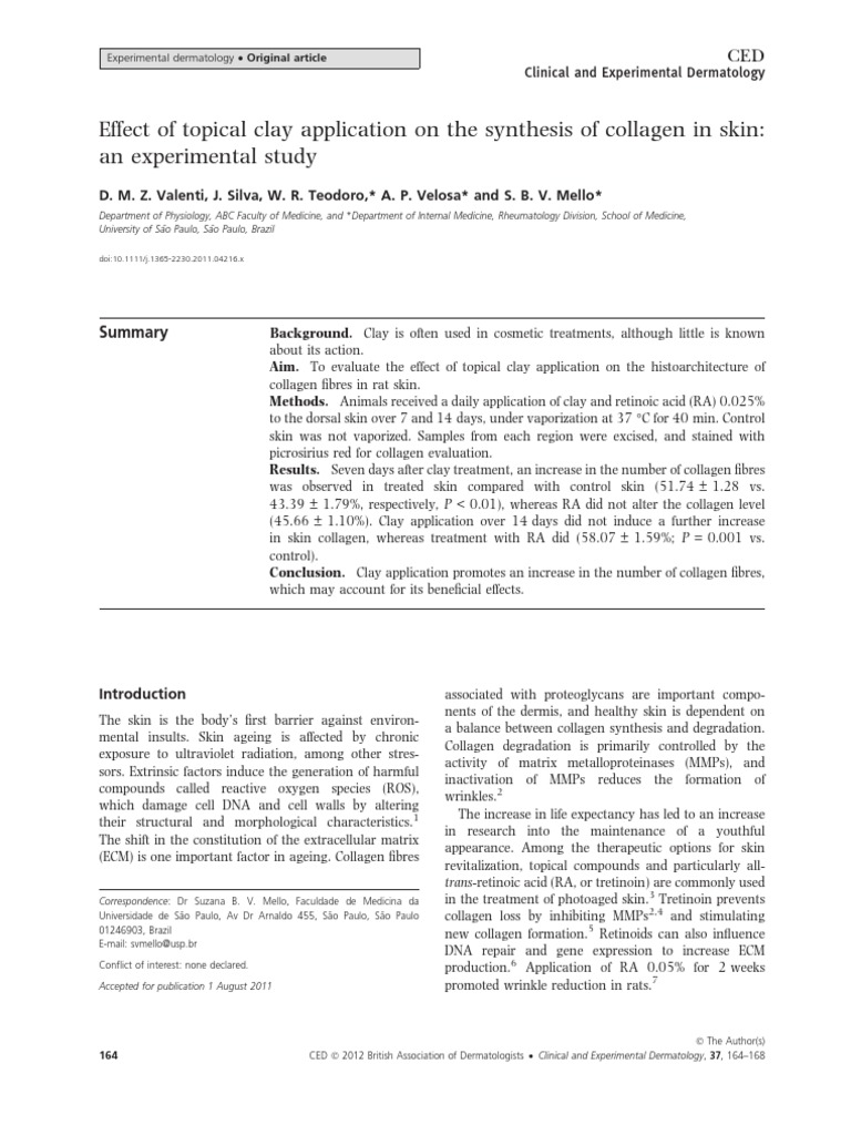 Topical Clay Increases Skin Collagen | PDF | Collagen | Extracellular ...