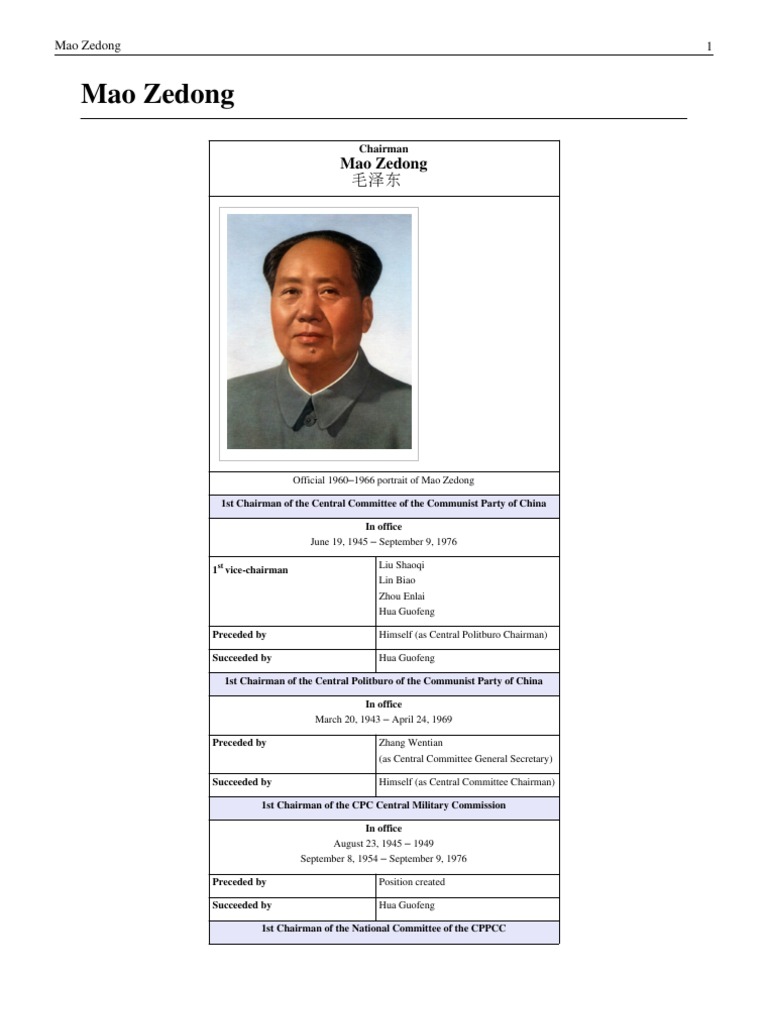 Mao Zedong | PDF | Mao Zedong | Communist Party Of China