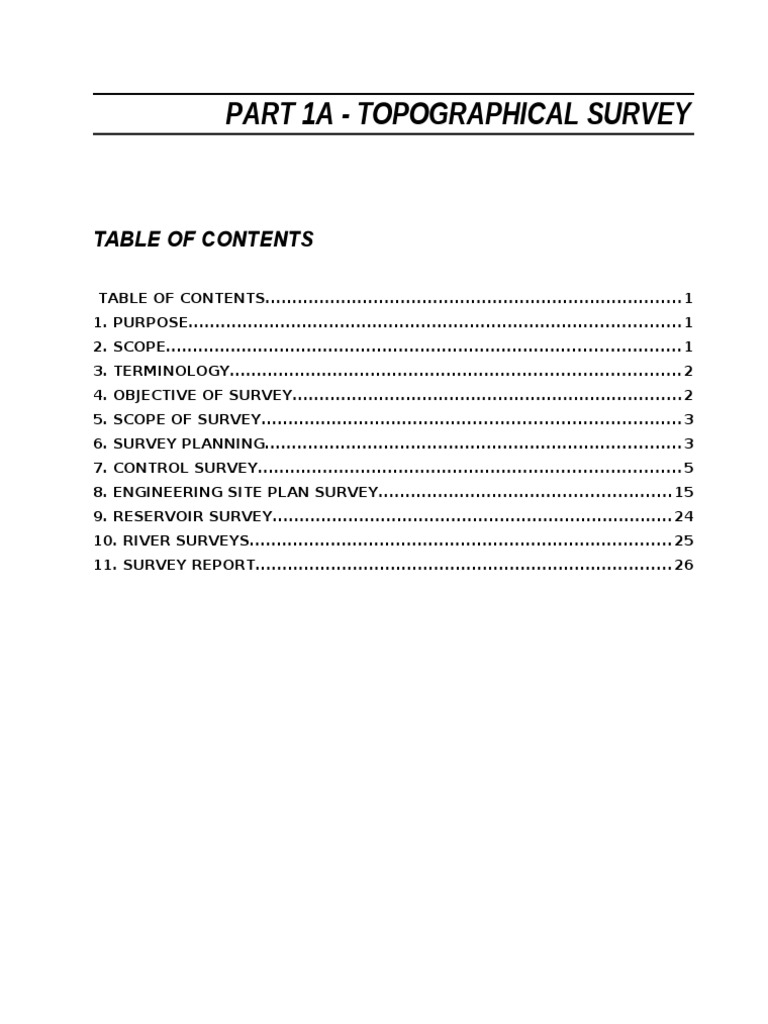 Part 1A - Topographic Surveys.doc | Surveying | Topography