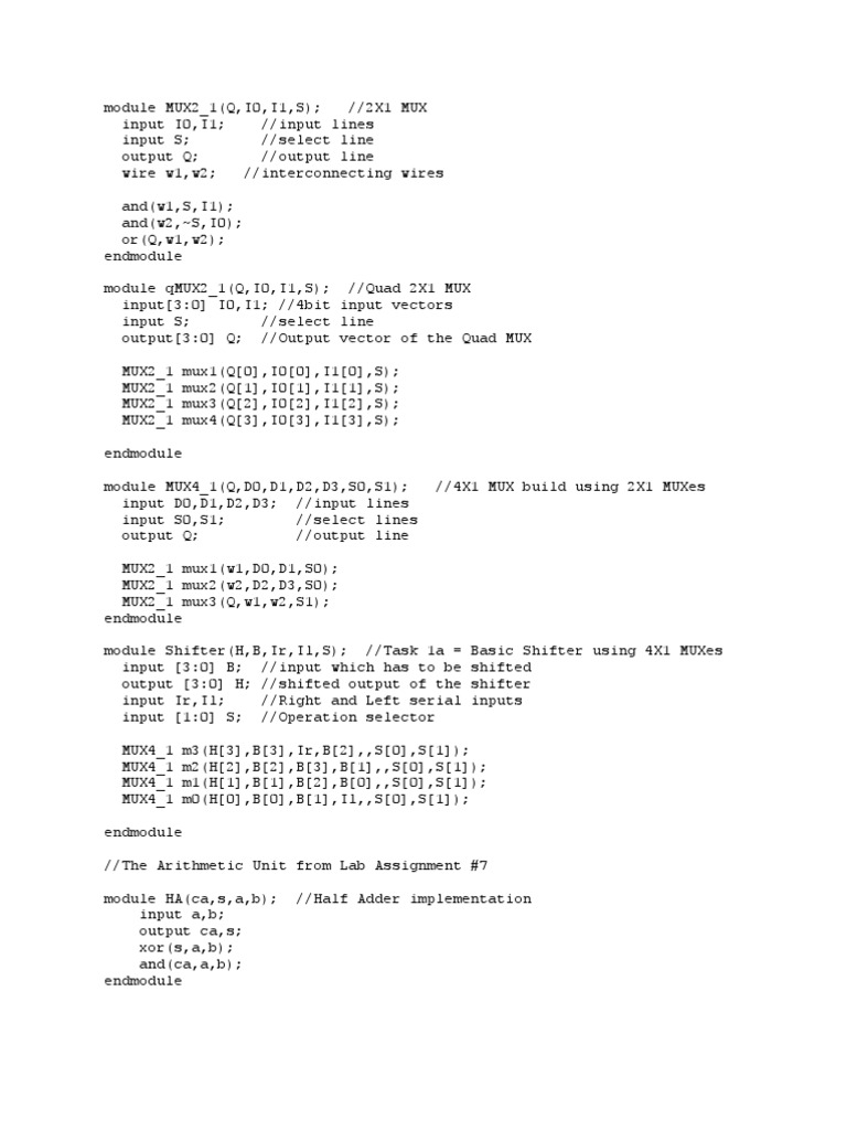 Verilog Code For Simple Computer | PDF | Electronic Engineering | Central Processing Unit