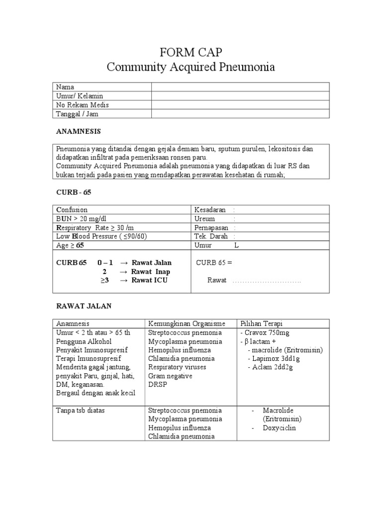 Form Pneumonia | PDF